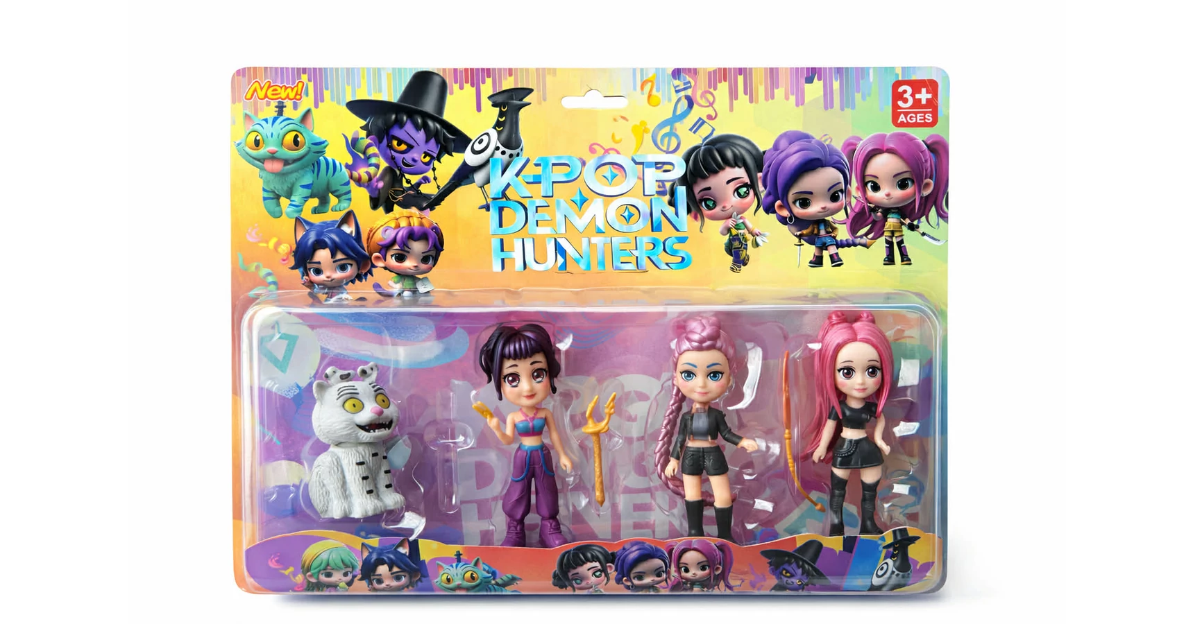 K-Pop Demon Hunters figura szett – 4 részes játékszett (3 ...